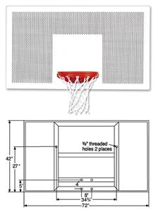 Bison Perforated 72" Official Size Steel Backboard - Basketball ...