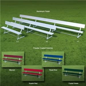 Fisher Aluminum Team Benches with Backrest - Football Equipment and Gear