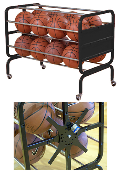 E25383 Bison 16 or 24 Heavy Duty Lockable Basketball Cart
