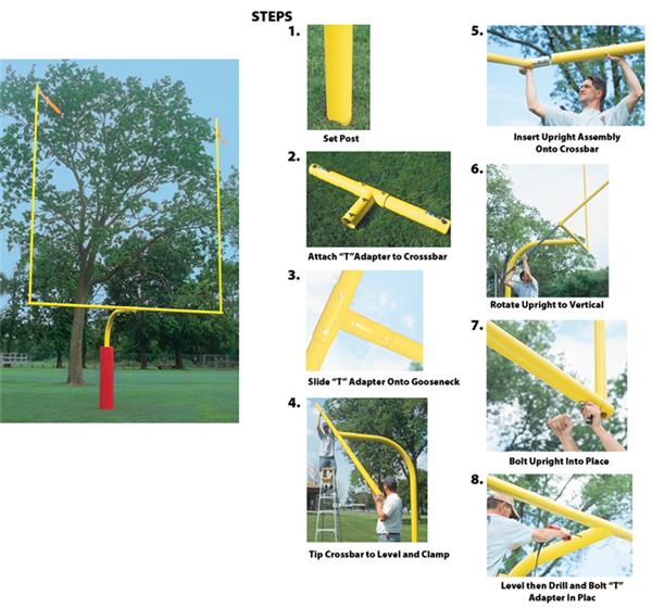 High School Gooseneck 96" Football Goalpost FB58HS - Football Equipment ...