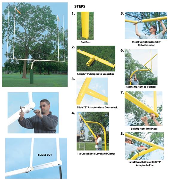 Convertible High School/College Football Goalpost - Football Equipment ...