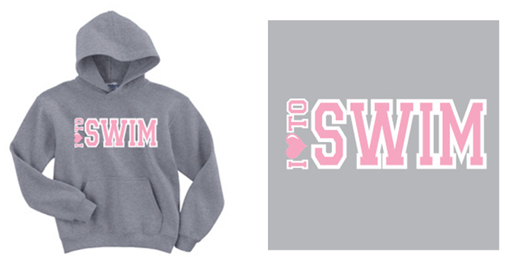 E26451 Image Sport I Heart To Swim Hoodie
