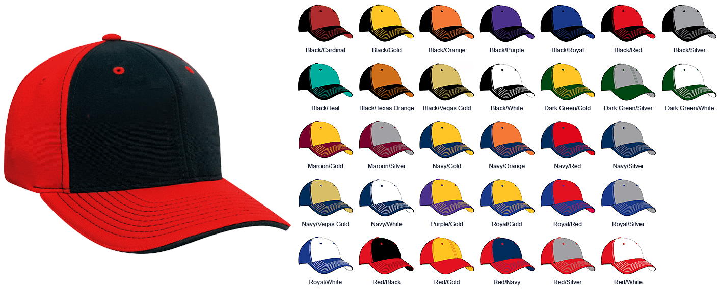 E26578 Pacific Headwear 398F M2 Contrast Baseball Caps