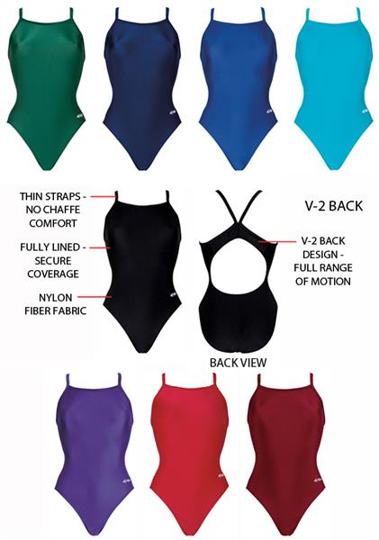 Xtra Life LYCRA Shiny Solid Swimsuit with V2 Back - Swimming Equipment ...