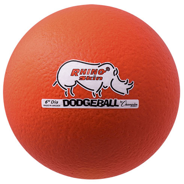 E27439 Champion Rhino Skin 6" Neon Orange Dodgeball