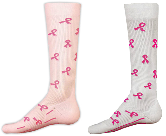 Red Lion Cancer Pink Ribbon Compression Socks - Soccer Equipment and Gear