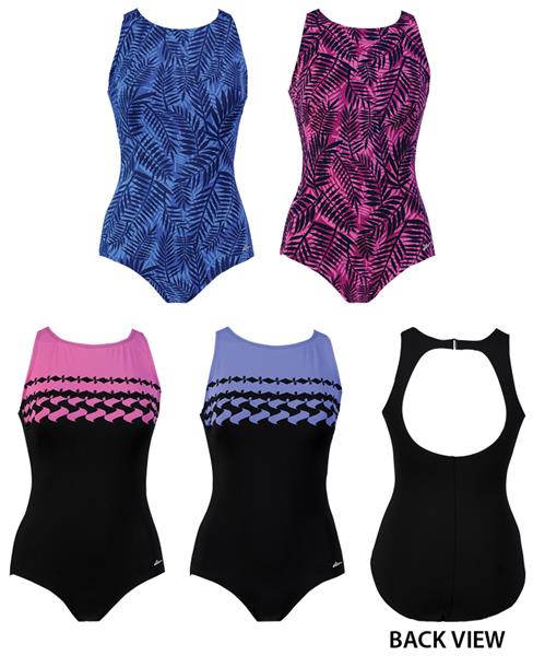 Ocean Aquashape Clasp Back Print Swimsuit - Swimming Equipment and Gear