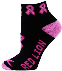 Red Lion Cancer Awareness Ribbon Socks - Soccer Equipment and Gear