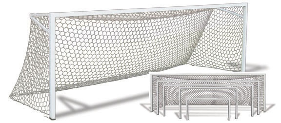 Semi-Permanent Aluminum Soccer Goals (Pair) - Soccer Equipment and Gear