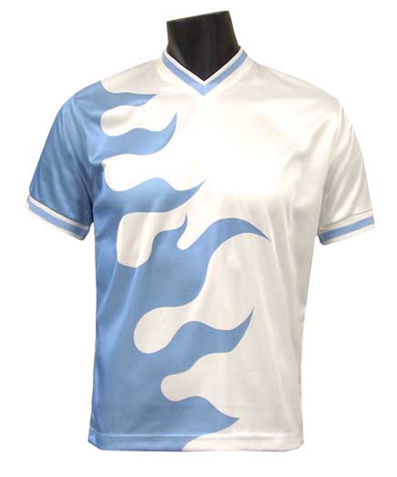 E2882 Pre-#ed 2006 Crossfire Soccer Jerseys SKY W/BK #s