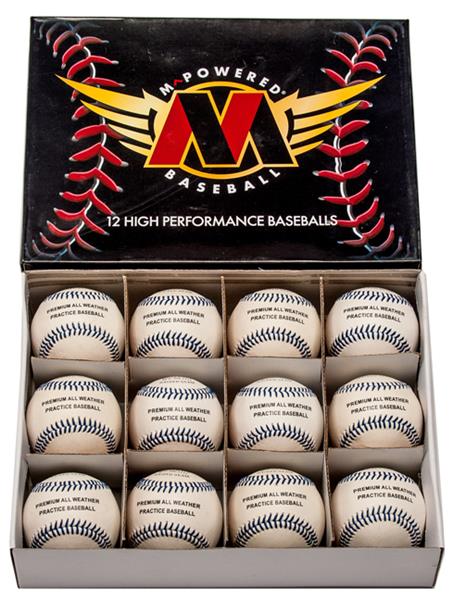 M Powered All Weather Raised Seam Baseballs - Baseball Equipment & Gear
