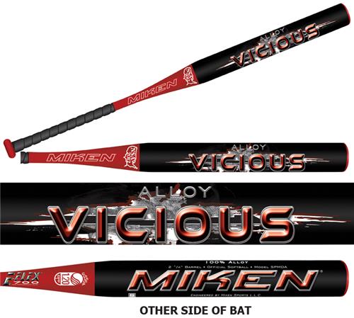 Miken Vicious ASA 100% Alloy Slowpitch Bat SPVSA - Baseball Equipment ...