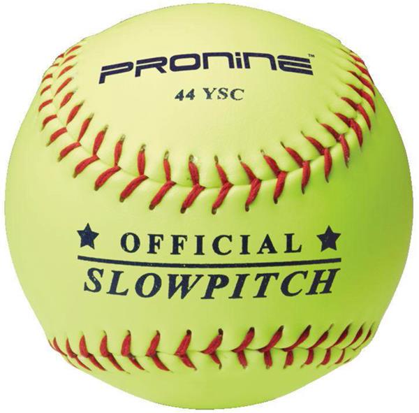 Pro Nine Official Yellow 12" Slowpitch Softball-DZ - Baseball Equipment ...