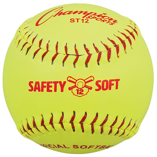Champion 12" Syn. Leather Safety Softballs (DOZEN) - Baseball Equipment ...