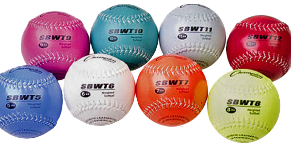 Champion Weighted Training Softballs (Set of 8) - Baseball Equipment & Gear