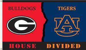 COLLEGIATE Georgia-Auburn House Divided Flag - Fan Gear