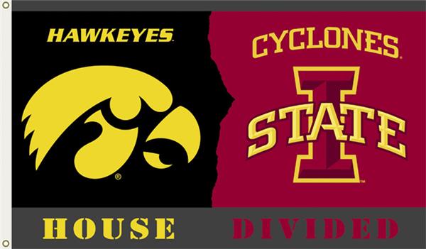 COLLEGIATE Iowa-Iowa State House Divided Flag - Fan Gear