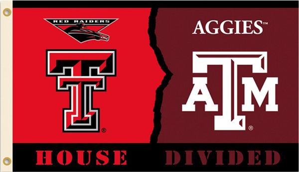 COLLEGIATE Texas Tech-Texas A&M House Divided Flag - Fan Gear