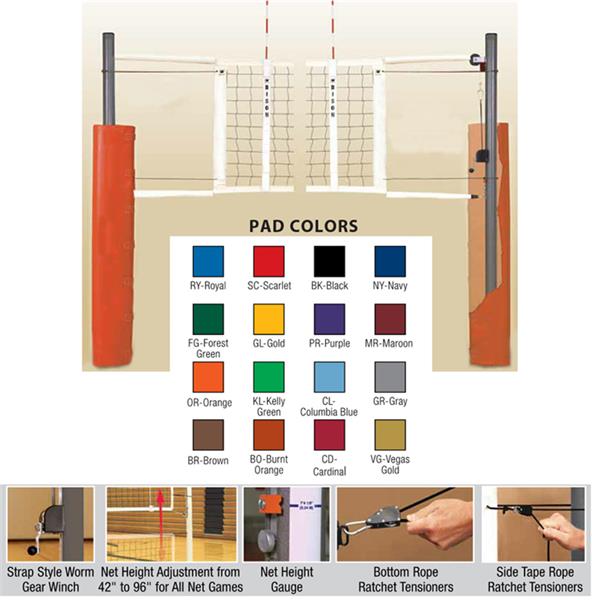 Bison Match Point Aluminum Volleyball System NO Floor Sockets VB6000NS ...
