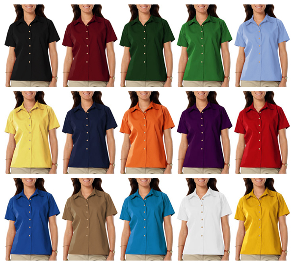 E36104 Blue Generation SS Teflon Treated Twill Blouse