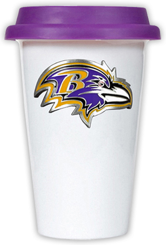 NFL Baltimore Ravens Ceramic Cup with Purple Lid - Fan Gear
