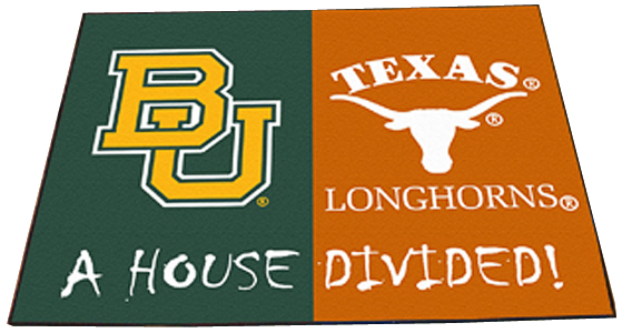 Fan Mats Baylor-Texas House Divided Mat - Fan Gear