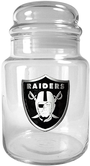 NFL Oakland Raiders Glass Candy Jar - Fan Gear