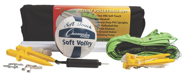 Champion Sports Deluxe Outdoors Volleyball Set - Volleyball Equipment ...