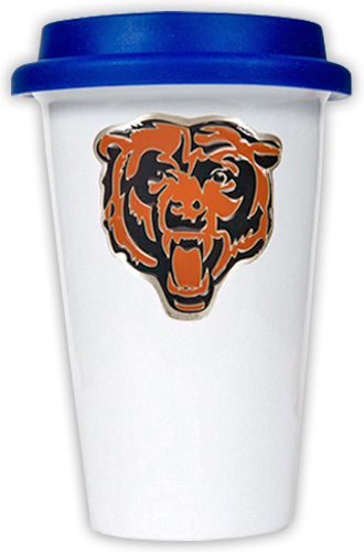 NFL Chicago Bears Ceramic Cup with Blue Lid - Fan Gear