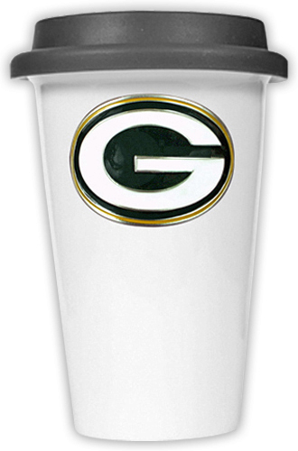 NFL Green Bay Packers Ceramic Cup with Black Lid - Fan Gear