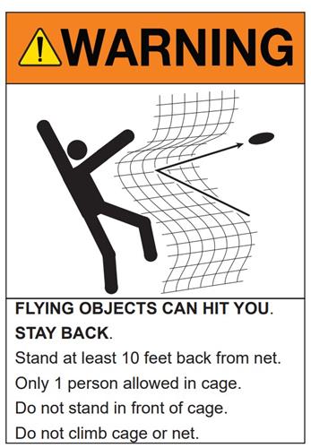 Gill Athletics Throwing Cage Warning Sign - Playground Equipment and Gear