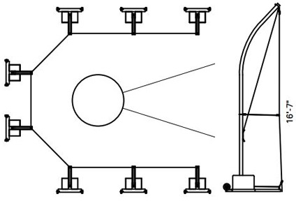Gill Athletics NCAA Portable Discus Cage - Playground Equipment and Gear