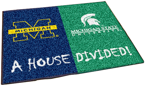Fan Mats Michigan/Michigan State House Divided Mat - Fan Gear
