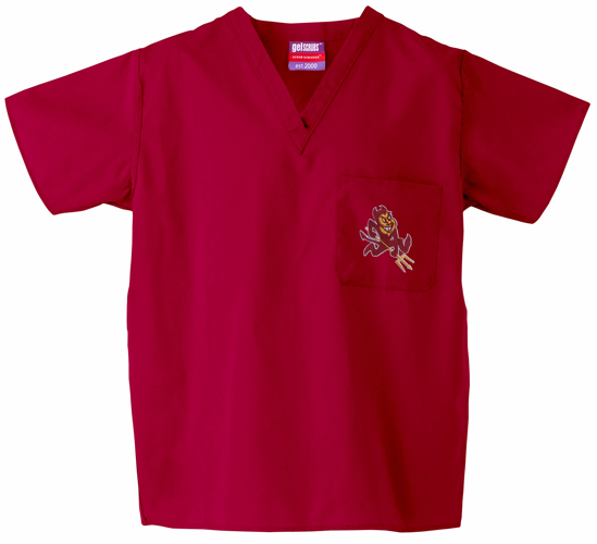 Arizona State University Crimson Scrub Tops - Fan Gear