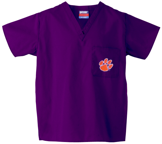 Clemson University Purple Classic Scrub Tops - Fan Gear
