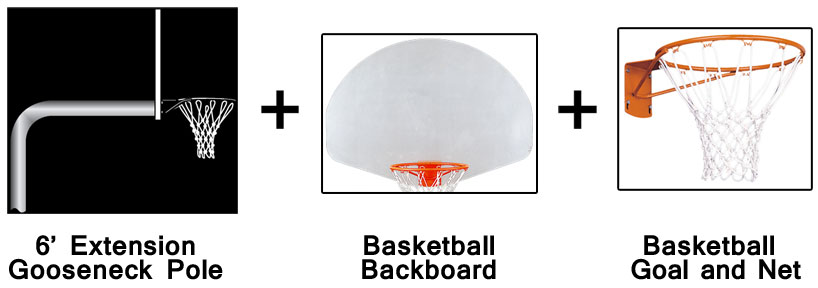 E43139 Create-Your-Own Gooseneck Basketball System-6' Ext