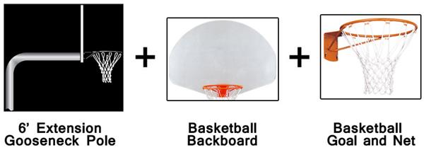 Create-Your-Own Gooseneck Basketball System-6' Ext - Basketball ...