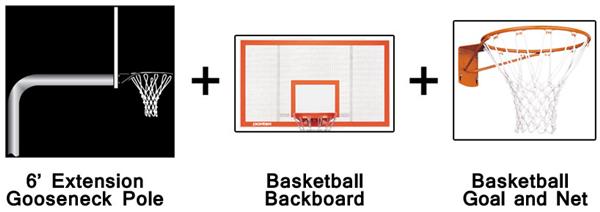 Create-Your-Own Gooseneck Basketball System-6' Ext - Basketball ...