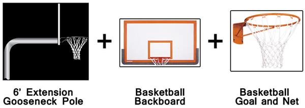 Create-Your-Own Gooseneck Basketball System-6' Ext - Basketball ...