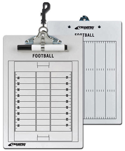 2 Sided Football Coachs's Dry Erase Clip Board - Football Equipment and ...