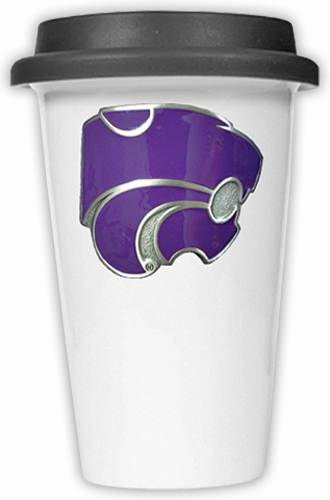NCAA Kansas State Wildcats Ceramic Cup w/Black Lid - Fan Gear