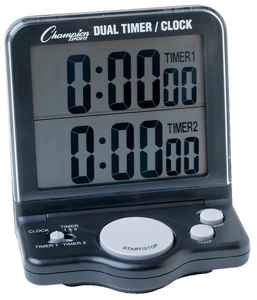 Champion Sports Jumbo Tabletop Dual Timer - Basketball Equipment and Gear