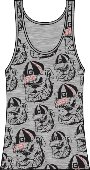 E48556 Georgia Bulldogs Womens Rhinestone Tank Top