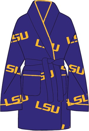 LSU Tigers Womens Fleece Bath Robe - Fan Gear