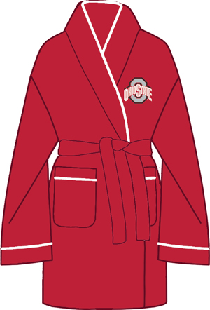Ohio State Solid Womens Fleece Bath Robe - Fan Gear