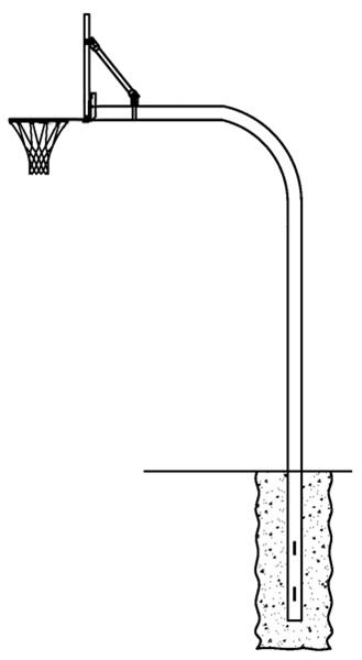Gared GN455R RM Gooseneck Basketball Goal Posts - Basketball Equipment ...