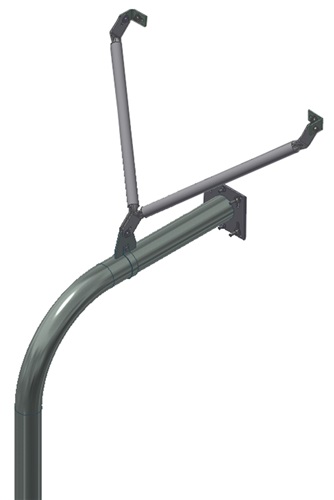 5-9/16" Gooseneck Post with Front Mount Plate & Brace Kit - 6 ...