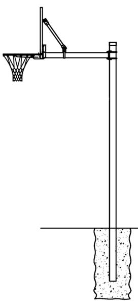 Gared AAB35R RM Straight Basketball Goal Posts - Basketball Equipment ...