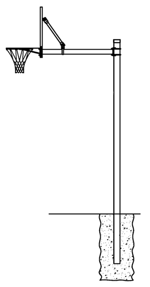 Gared AAB45 FM Straight Basketball Goal Posts - Basketball Equipment ...