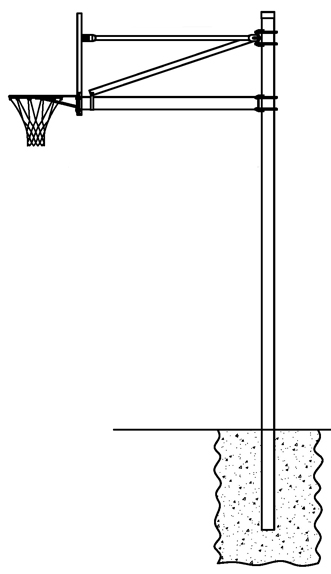 Gared AABS60 FM Straight Basketball Goal Posts - Basketball Equipment ...